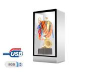 China HDMI VGA Transparent LCD Showcase Box 65in Digital LCD Display Signage for sale