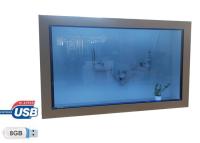 China 75 Inch Transparent Lcd Totem Advertising Kiosk For Exhibition Hall for sale