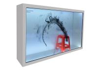 China 75 Inch Transparent Lcd Totem Advertising Kiosk For Exhibition Hall for sale