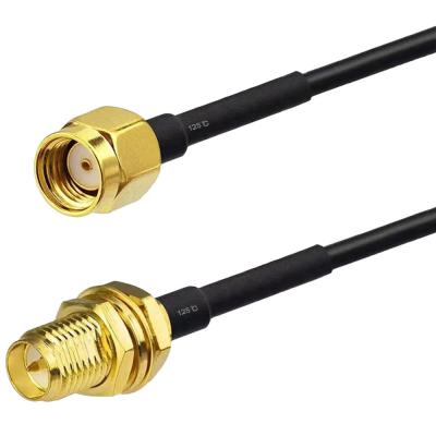 China OEM RG174 Male to Female Extension RF Coaxial Cable 50 Ohm Impedance N Female to RP Antenna Jumper for RFID Antenna for sale