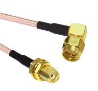 China Coaxial Assembly FPV Antenna Extension SMA Female SMA Male Right Angle Jumper Cable DC-6GHz Frequency Communication Cables for sale