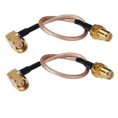 China Coaxial Assembly FPV Antenna Extension SMA Female SMA Male Right Angle Jumper Cable DC-6GHz Frequency Communication Cables for sale