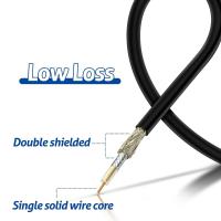 China 50 Feet WiFi Antenna Extension Cable Coaxial RP-SMA Male to RP-SMA Female Bulkhead Mount Double Shielded & Low Loss for sale
