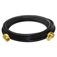China 50 Feet WiFi Antenna Extension Cable Coaxial RP-SMA Male to RP-SMA Female Bulkhead Mount Double Shielded & Low Loss for sale