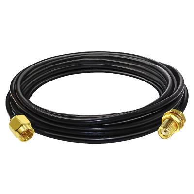 China 50 Feet WiFi Antenna Extension Cable Coaxial RP-SMA Male to RP-SMA Female Bulkhead Mount Double Shielded & Low Loss for sale