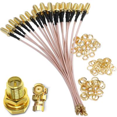 China LANYI  CC001 RP-SMA to IPX MHF UFL/U.FL IPX-1 Female RG178 Coaxial Cable for Mini PCI WiFi Antenna with -18dB Return Loss for sale