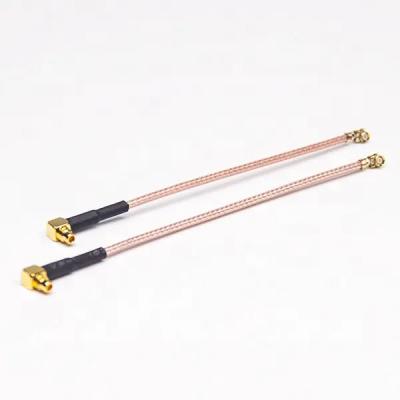 China 1.37 Connection Adapter for Coaxial Mmcx Male Elbow RF Test Feeder with Silver-Plated Signal Line RG178 Communication Cables for sale