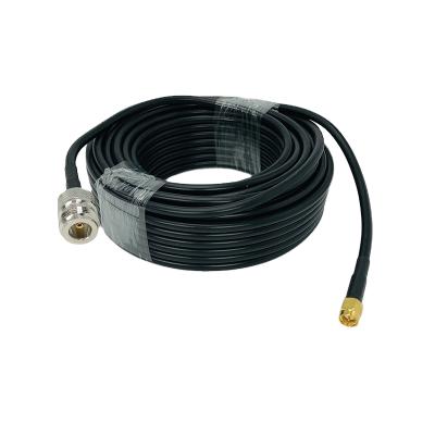 China High Quality RG58 CCU Solid Conductor Coaxial Cable N Female SMA Male 50ohm Low Loss 10m Antenna Signal Communication for sale