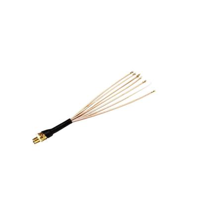 China 8 Ways 20cm RG178 UFL for Female Connector Pigtail Extension RF Coaxial Cable Assembly 0-6GHz Communication STC Router 5G for sale