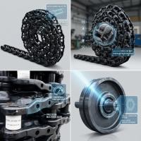 China Kubota KX165-5 Mini Excavator Front Idler Wheel with Sealed Roller Bearing and HRC 50-55 Hardness Forged Alloy Steel Undercarriage Idler for sale