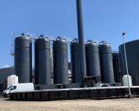 China FRP Tank and Scrubber ASME RTP-1 Chemical Storage 60° Tapered Bottom Silos for sale