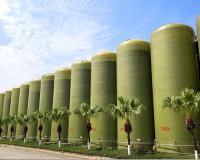 China FRP Tank and Scrubber ASME RTP-1 Chemical Storage 60° Tapered Bottom Silos for sale