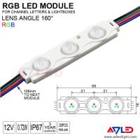 China RGB LED Module Lights SMD 5050 Waterproof Backlight Signage 3 Color Changing 12 Volt for sale