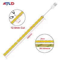 China Flexible COB LED Strip No Dots 5V DC 2700K - 6500K White Dimmable USB Powered LED TV Lighting for sale