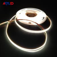 China 3MM Ultra Thin LED Light Strip COB Dotless  High Density Cutting Soldering Under Steps for sale
