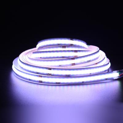 China 5 Meter Full Color High LED Density DC12V 630LEDs/M RGB COB LED Strip Light IP20 Rated for sale