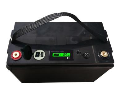 China 1280Wh 12V 100Ah LiFePO4 Li Ion Battery LED Power Show DC5521 Port M8 Bolt Head for sale