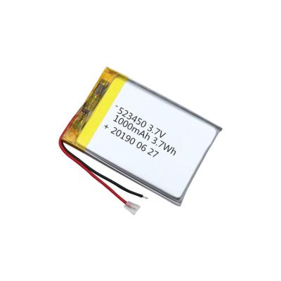 China 523450P 1000mAh 3.7V Polymer Li Ion Battery 500 Cycles POS Machine Battery for sale