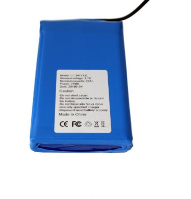 China Rechargeable Lithium Ion Polymer Battery Pack 3.7 V 20Ah For Electric Bike Robot for sale