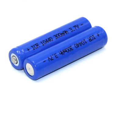 China Blue Point Top 3.7V 300mAh ICR10440 Lithium Ion Rechargeable Battery Cell for sale