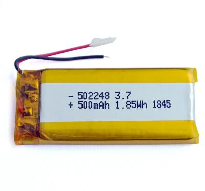 China 1.85Wh Small Rechargeable Polymer Li Ion Battery 502248 500mAh 3.7V for sale