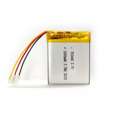 China 3.7V 1000mAh Rechargeable Li Polymer Battery 703440 for sale