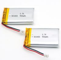 China 503450 Li Polymer Battery 950mAh 3.7V With Connector for sale