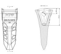 China 205-70-19570LS Cast Teeth Bucket Teeth 99x105x253mm for sale
