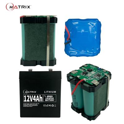 China Matrix 12V 4Ah LiFePO4 Deep Cycle Battery for RV Golf Cart Yacht Solar Backup for sale