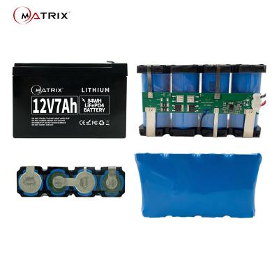 China 12V 7Ah LiFePO4 Battery Pack 12.8V Deep Cycle Lithium Battery for LED Light and UPS for sale