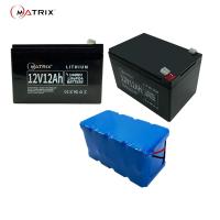 China Matrix 12V 12Ah LiFePO4 Deep Cycle Battery 4S2P Cylindrical Cell Solar for sale