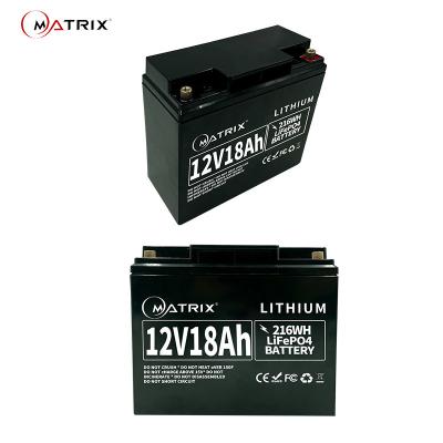 China 12V 18Ah LiFePO4 Deep Cycle UPS Battery 12.8V 3000 Cycles Lithium Ion Pack for sale