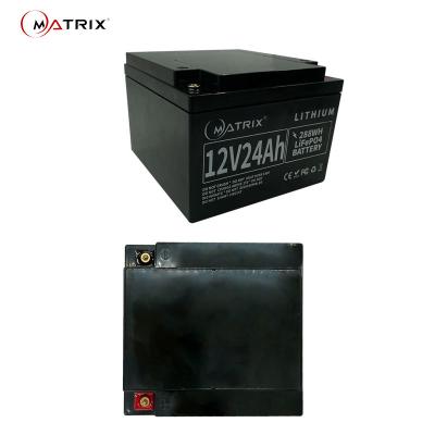 China 12V 24Ah LiFePO4 Deep Cycle Battery 3000 Cycles for UPS Solar Energy Storage for sale