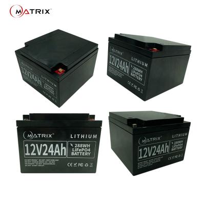 China LiFePO4 Deep Cycle Lithium Battery 12V 24Ah for UPS Backup Power CCTV ATM for sale