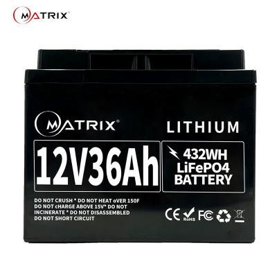 China 12V 36Ah LiFePO4 Battery Backup Power for CCTV ATM Emergency Lighting 2000 Cycles for sale