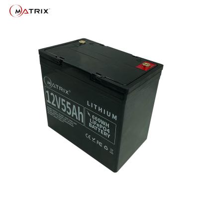 China 12V 55Ah LiFePO4 Solar Energy Battery 4000 Cycles 10 Year Lifetime for sale