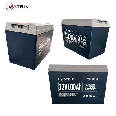 China Waterproof LiFePO4 12V 100Ah Lithium Battery Pack for RV Marine Solar for sale