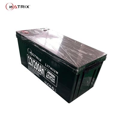 China Matrix LiFePO4 Battery 12V 200Ah 2400Wh Deep Cycle for Solar Energy Storage for sale