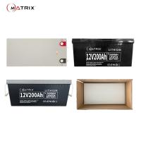 China Matrix 12V 200Ah LiFePO4 Battery 2000 Cycles Deep Cycle Solar Energy Storage for sale