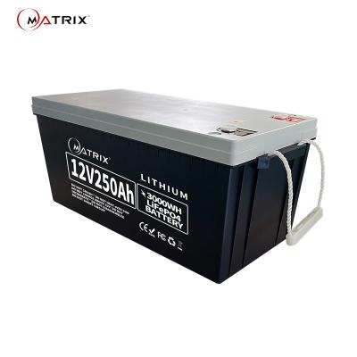 China MATRIX 12V 250Ah LiFePO4 Battery 3000Wh for Solar System with BMS for sale