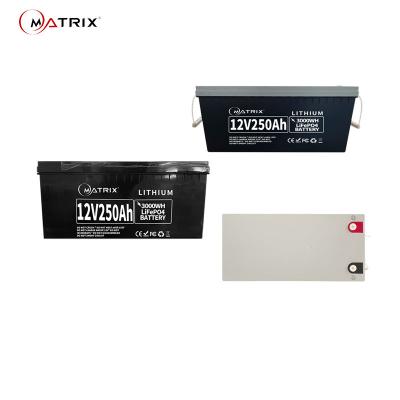China MATRIX LFP Solar Battery 12v 250ah With ABS Case for sale