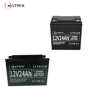 China Deep Cycle 12V 24Ah LiFePO4 Battery Grade A for UPS Solar Energy Storage Backup Power for sale