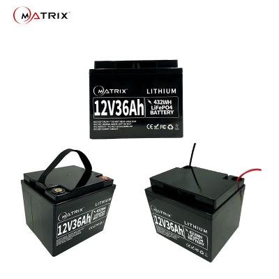 China 12V 36Ah Deep Cycle LiFePO4 Battery 4S6P for Solar Wind Energy Storage Systems for sale