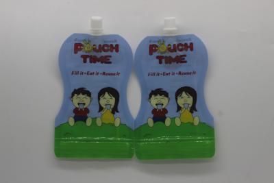 China 100ml Special Shape Stand Up Spout Pouch Plastic Packaging Bag For Juice Soft Drink for sale