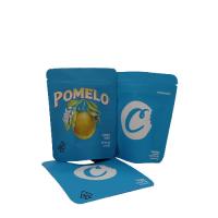 China Snack 300g Stand Up Pouches Blue Mylar weed Bags With Zipper Lock for sale
