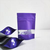 China Aluminum Foil Zipper Purple Matte Stand Up Pouch Zip Lock Biodegradable Mylar Bags for sale