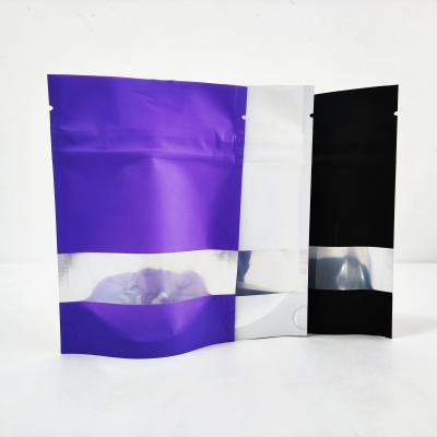 China Aluminum Foil Zipper Purple Matte Stand Up Pouch Zip Lock Biodegradable Mylar Bags for sale