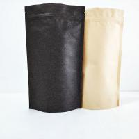 China Brown Black Kraft Paper Stand Up Pouch with Zipper Resealable Recyclable Digital Printed for sale