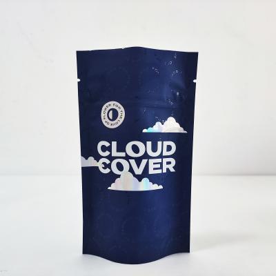 China Matte Soft Touch Holographic Plastic Smell Proof 35g Zipper Mylar Bags Stand Up Bag for sale