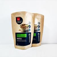 China Resealable Brown Kraft Paper Bags Zipper Stand Up Packaging For Coffee Tea for sale